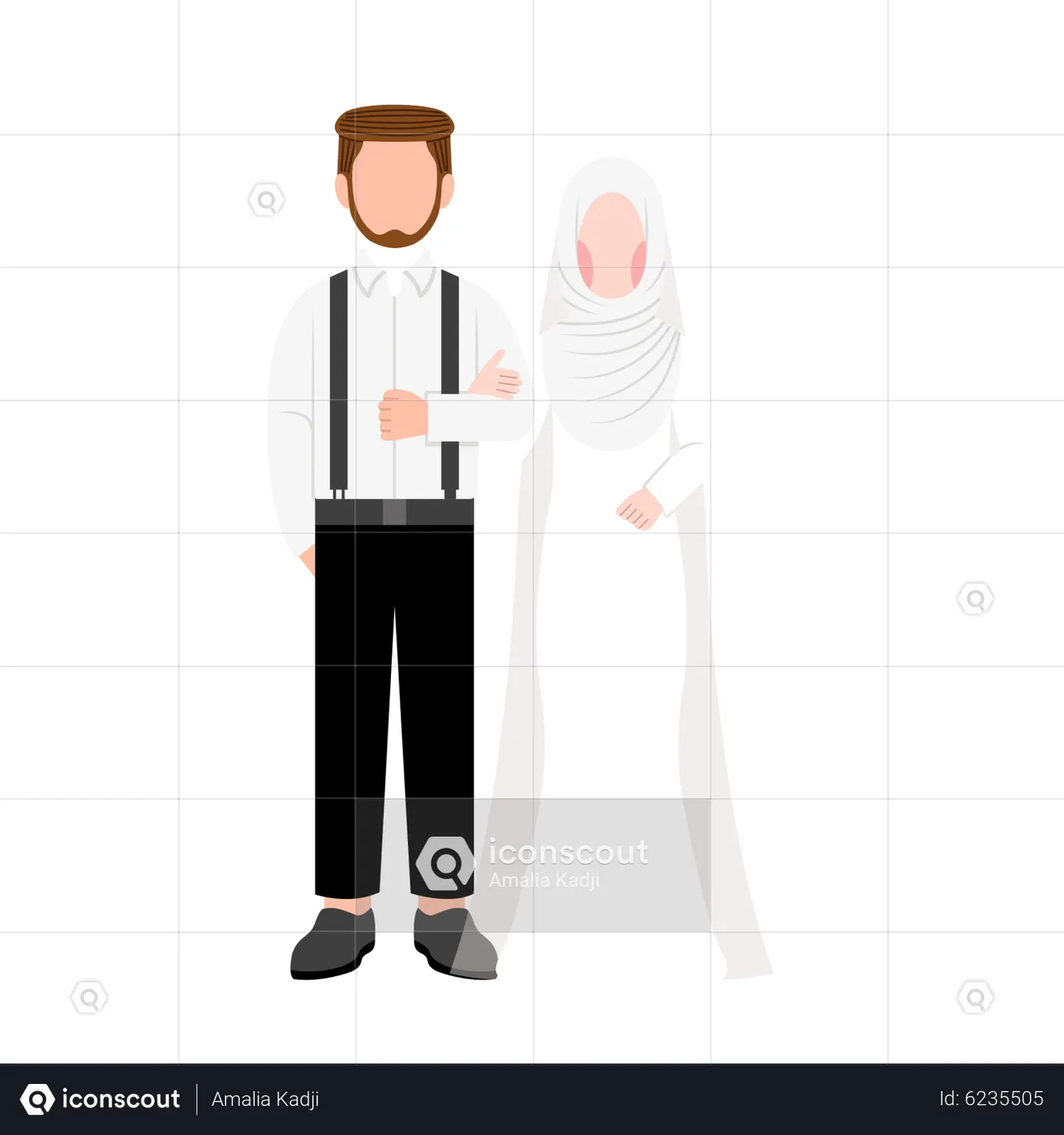 Best Muslim Couple Wedding Illustration Download In Png And Vector Format