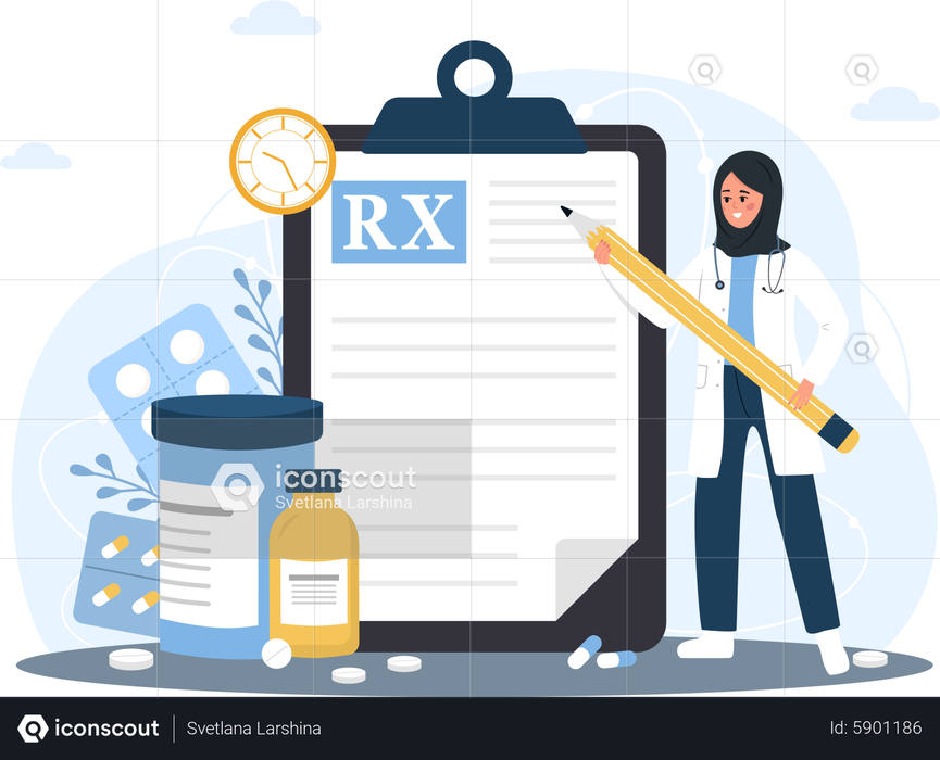 Best Premium Muslim Doctor Write Medical prescription Illustration ... Best Premium Muslim Doctor Write Medical prescription Illustration ...