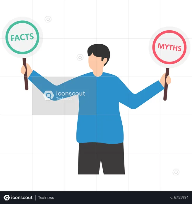 Best Myths Vs Facts Illustration download in PNG & Vector format