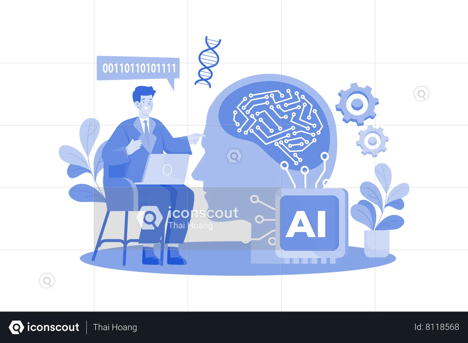Best Neural networks simulate human brain for AI learning Illustration download in PNG & Vector ...