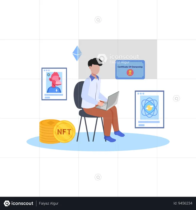 NFT Certificate Illustration - Free Download Science & Technology ... NFT Certificate Illustration - Free Download Science & Technology ...