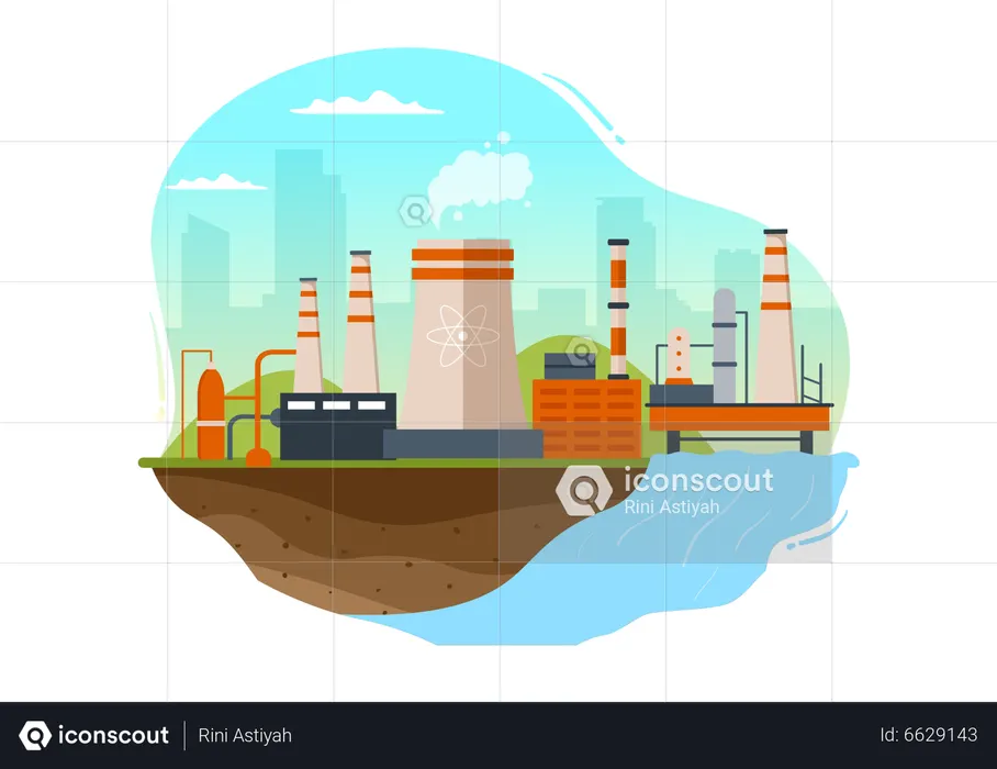 Best Premium Nuclear Power Plant Illustration Download In Png And Vector
