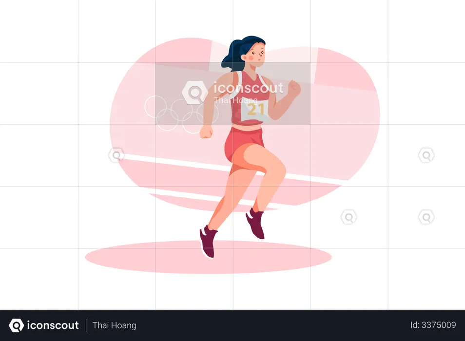Best Olympic Running race Illustration download in PNG & Vector format