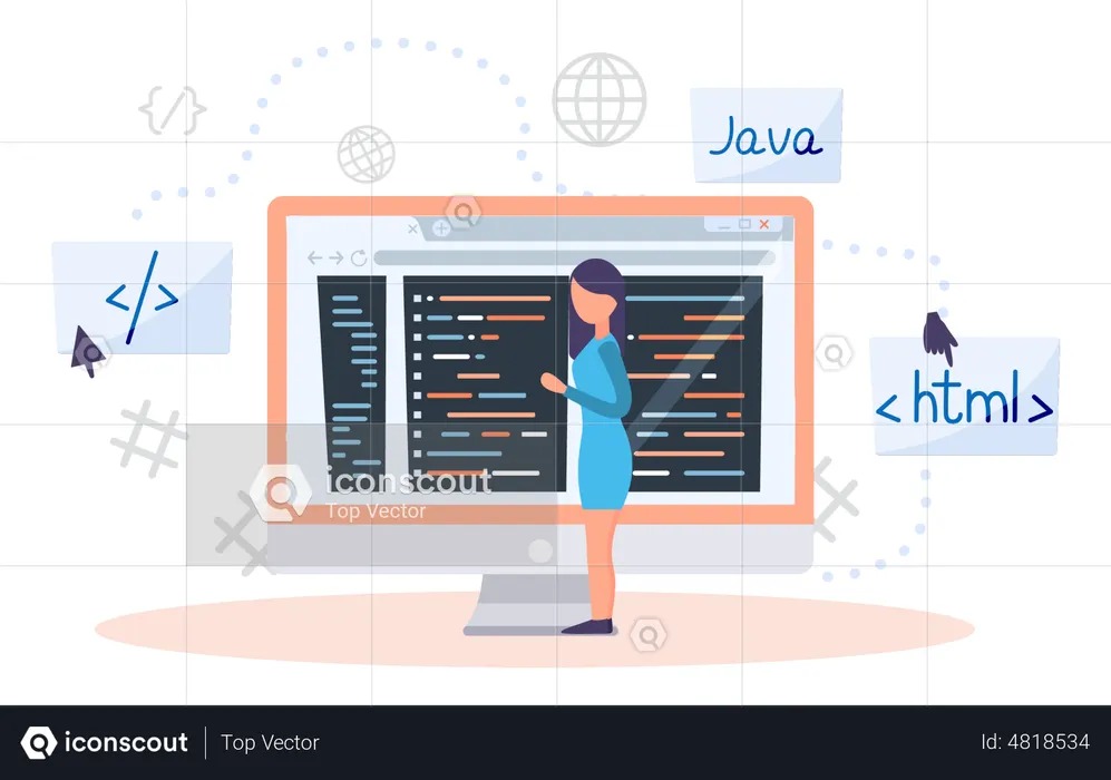 Best Online coding learning Illustration download in PNG & Vector format Best Online coding learning Illustration download in PNG & Vector format