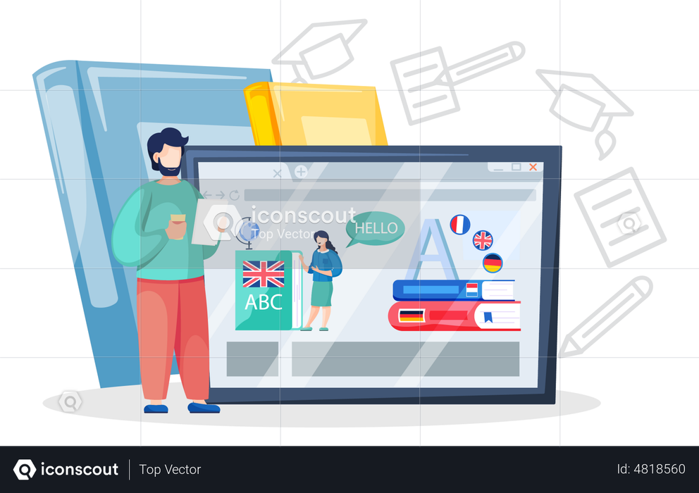 Best Premium Online Foreign Language Learning Platform Illustration best-premium-online-foreign-language-learning-platform-illustration