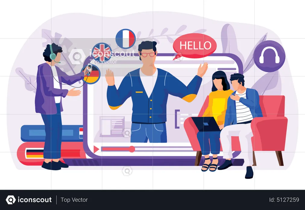 Online Language Class Illustration - Free Download School & Education ...