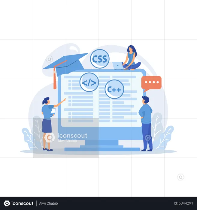 Online Programming Languages Learning Illustration - Free Download ...