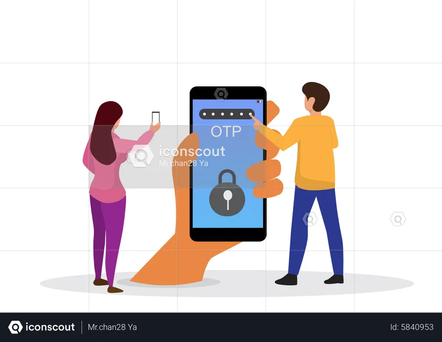 OTP Authentication Illustration - Free Download Business Illustrations ... OTP Authentication Illustration - Free Download Business Illustrations ...