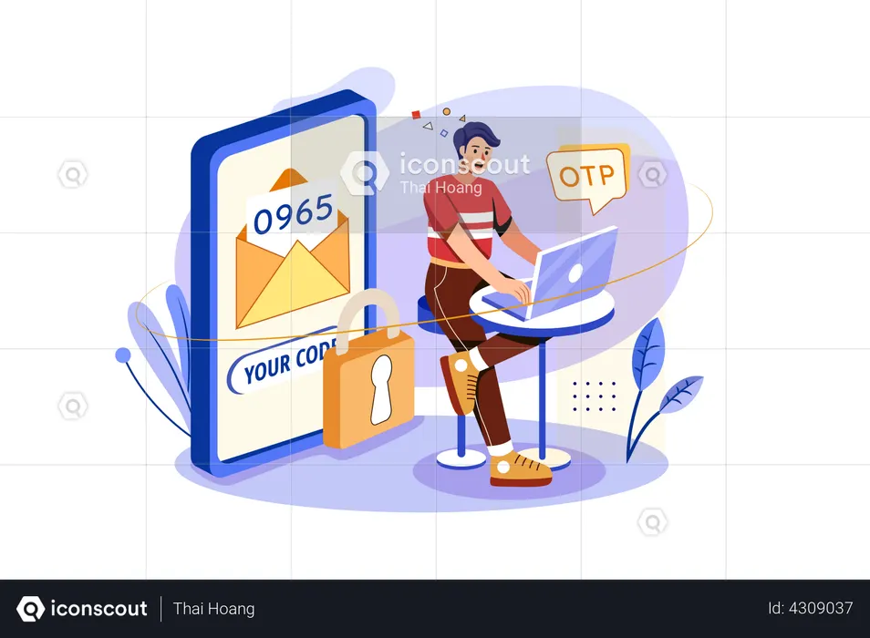 OTP Verification Illustration - Free Download Crime & Security ... OTP Verification Illustration - Free Download Crime & Security ...