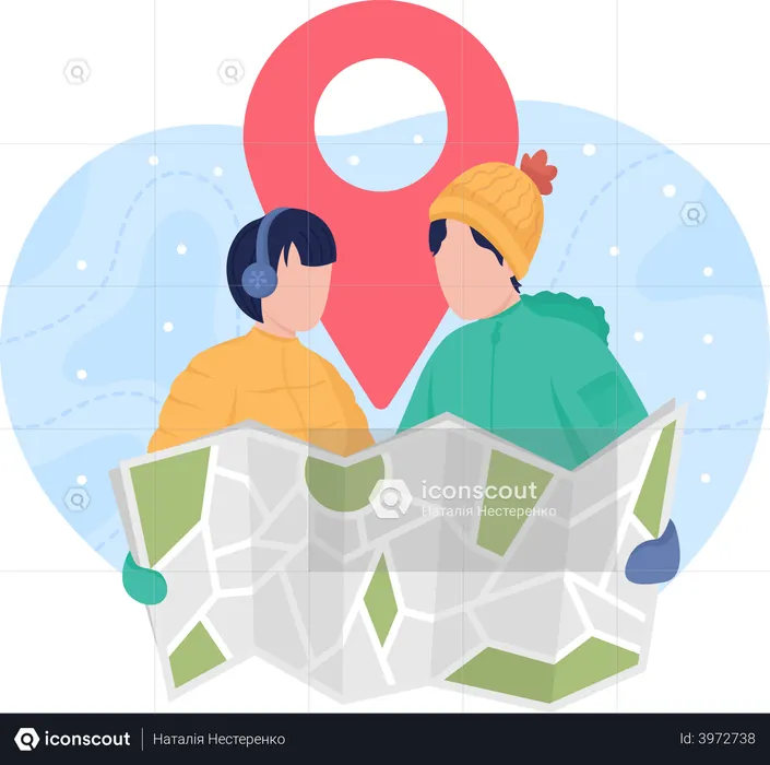 Obtén Pareja Encuentra La Mejor Ubicación Para Rastrear Illustration de ... Obtén Pareja Encuentra La Mejor Ubicación Para Rastrear Illustration de ...