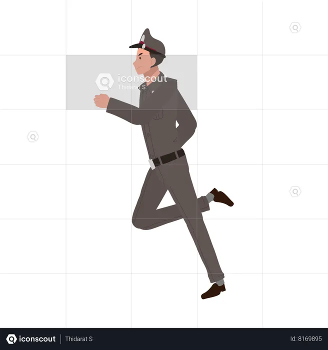 Best Policeman Is Trying To Catch Thief Illustration Download In Png
