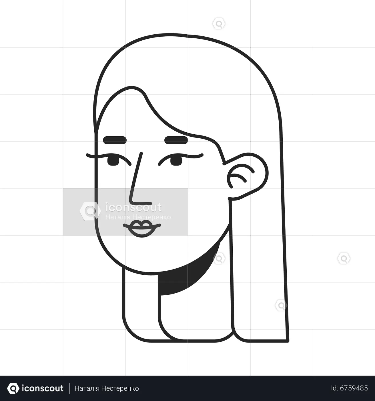 Best Pretty Girl With Long Hair Illustration Download In Png And Vector