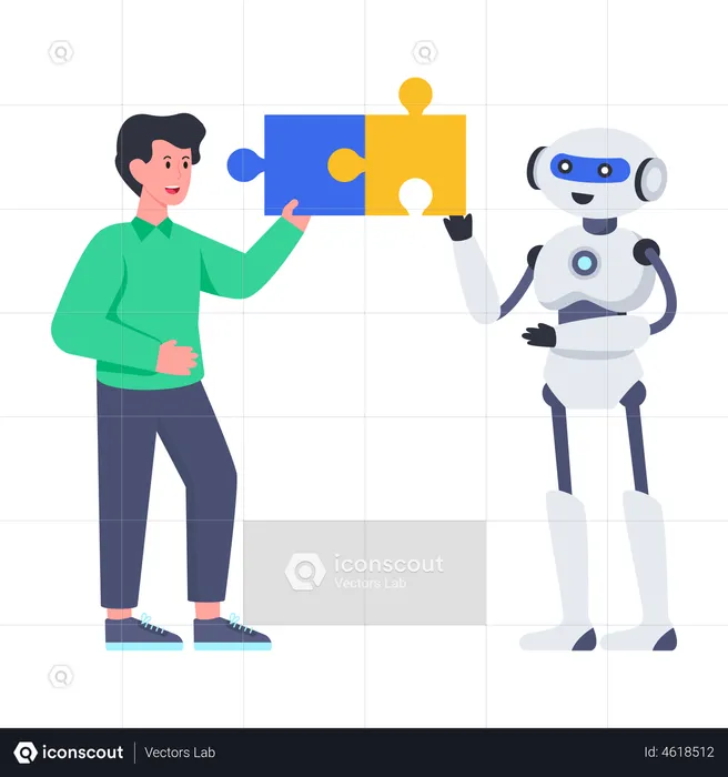 Best Problem Solving Robot Illustration download in PNG & Vector format