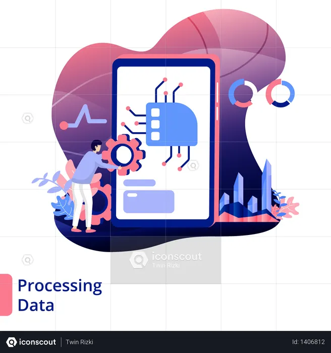 Processing Data Illustration - Free Download Business Illustrations ...