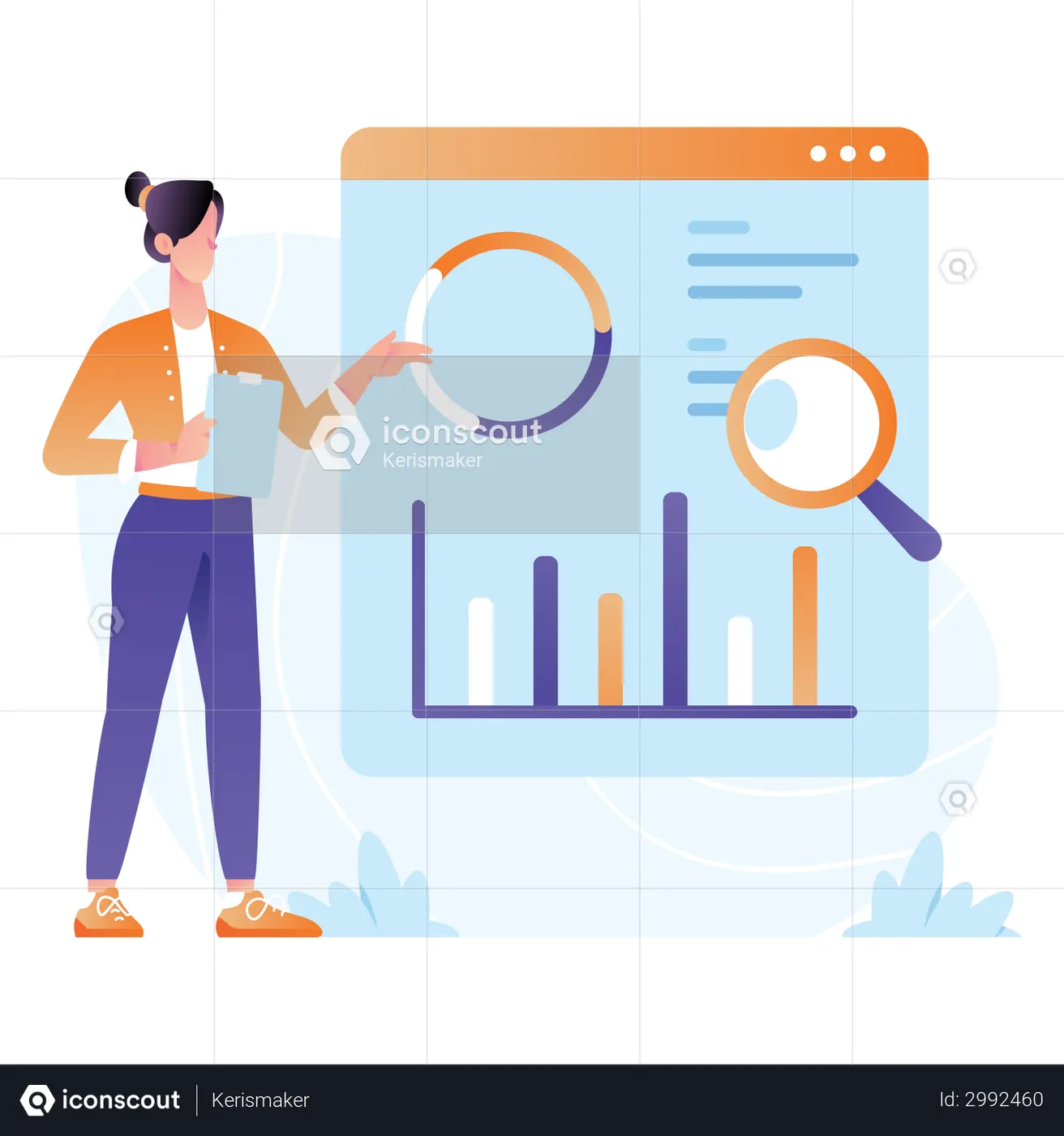 Best Professional Data Analyst Illustration download in PNG & Vector format