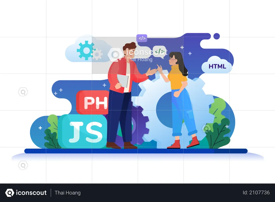 Programming Language Illustration - Free Download Design & Development ...