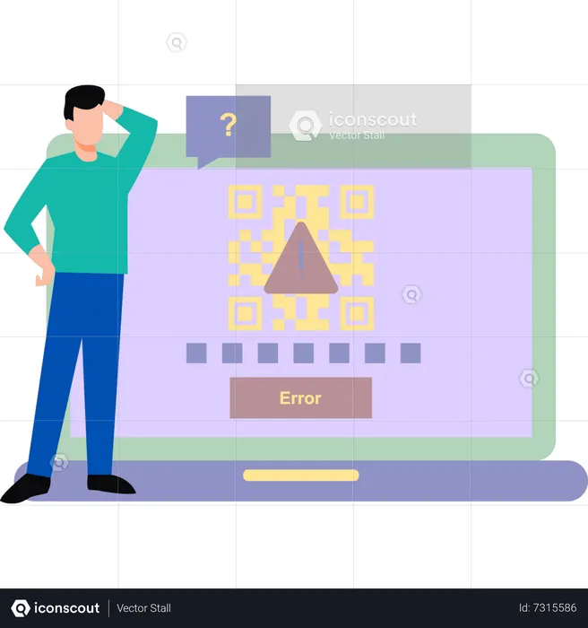 Qr Code Error Illustration Free Download Miscellaneous Illustrations Iconscout