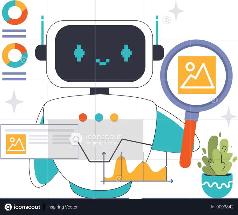 Robot Doing Analysis Illustration - Free Download Business ...