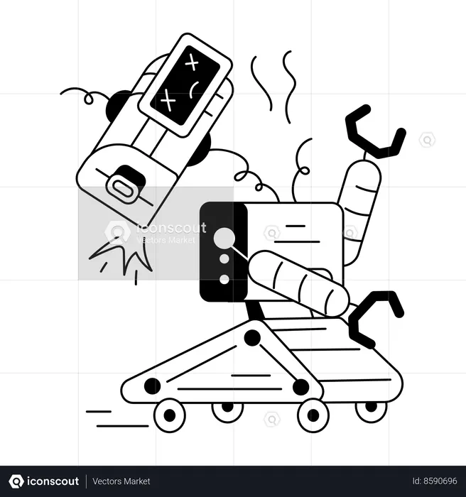 Robot Problem Illustration - Free Download Science & Technology Illustrations | IconScout