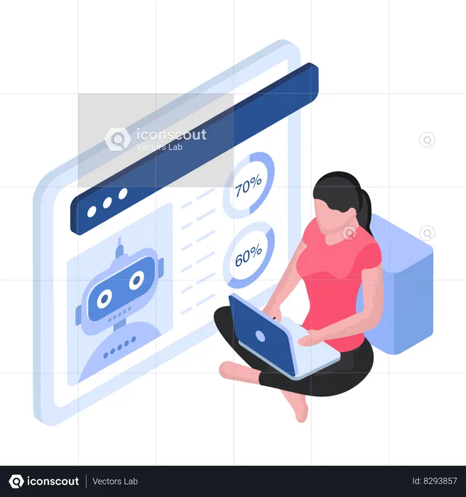 Best Robot Program Scanning Illustration download in PNG & Vector format