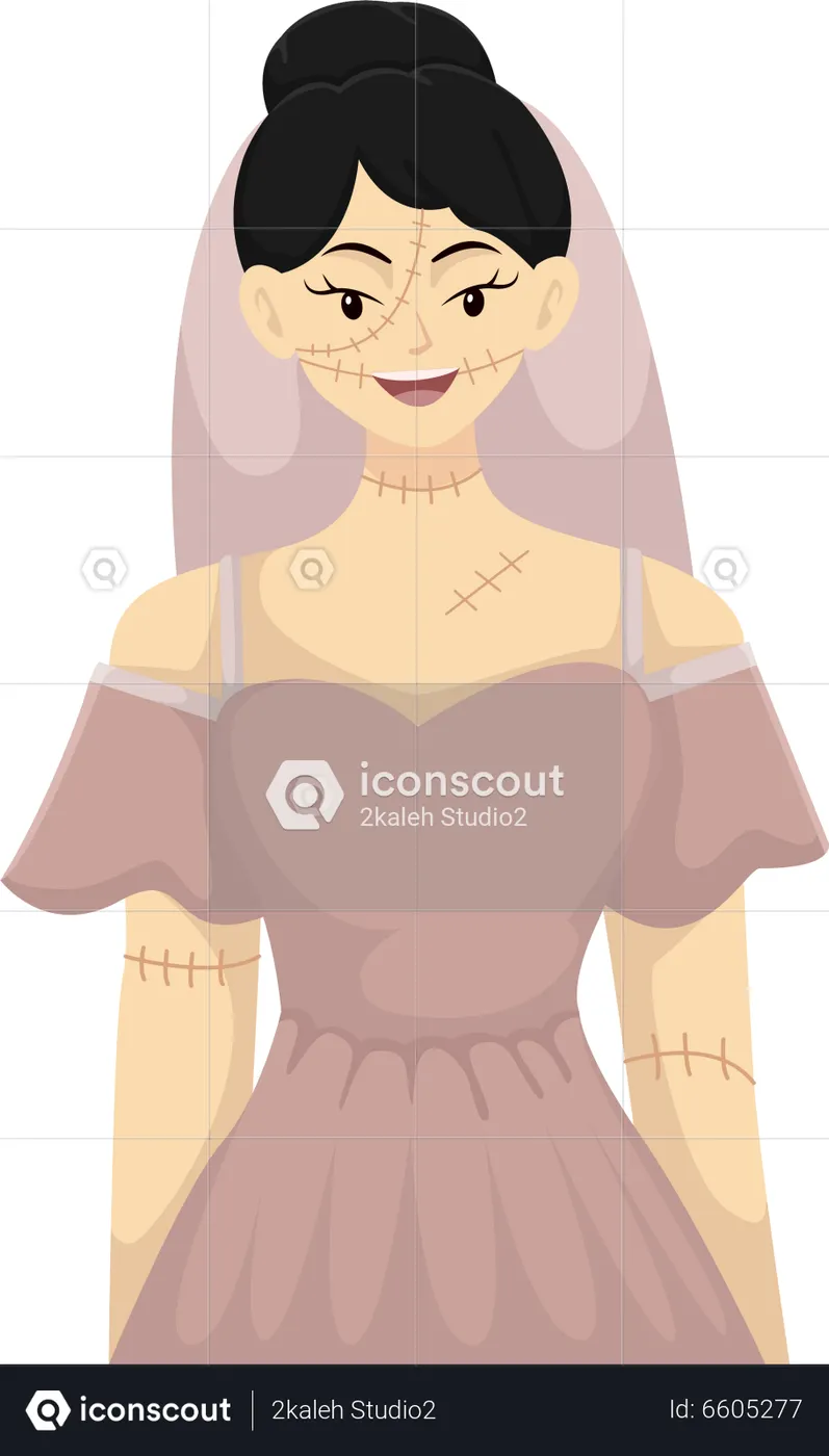 Best Premium Scary Halloween Ghost Girl Illustration Download In Png