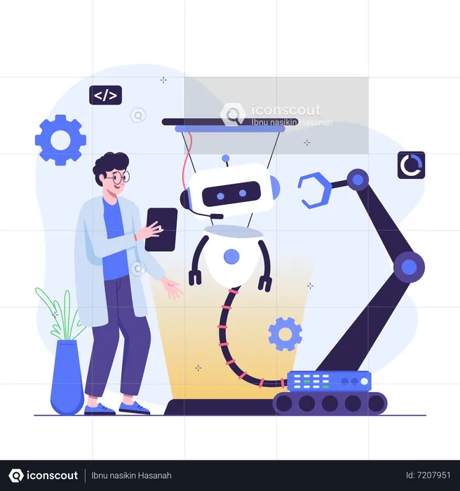 Scientists Build Ai Robot Illustration - Free Download Science ... Scientists Build Ai Robot Illustration - Free Download Science ...