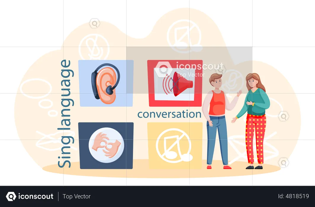 Best Sign language Illustration download in PNG & Vector format