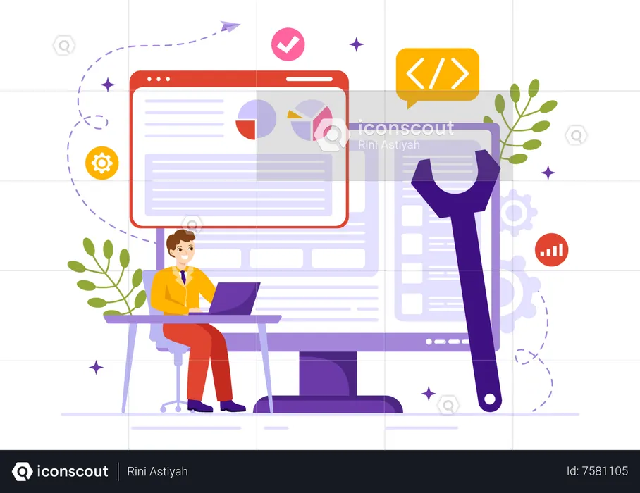 Best Software Debugging Illustration download in PNG & Vector format