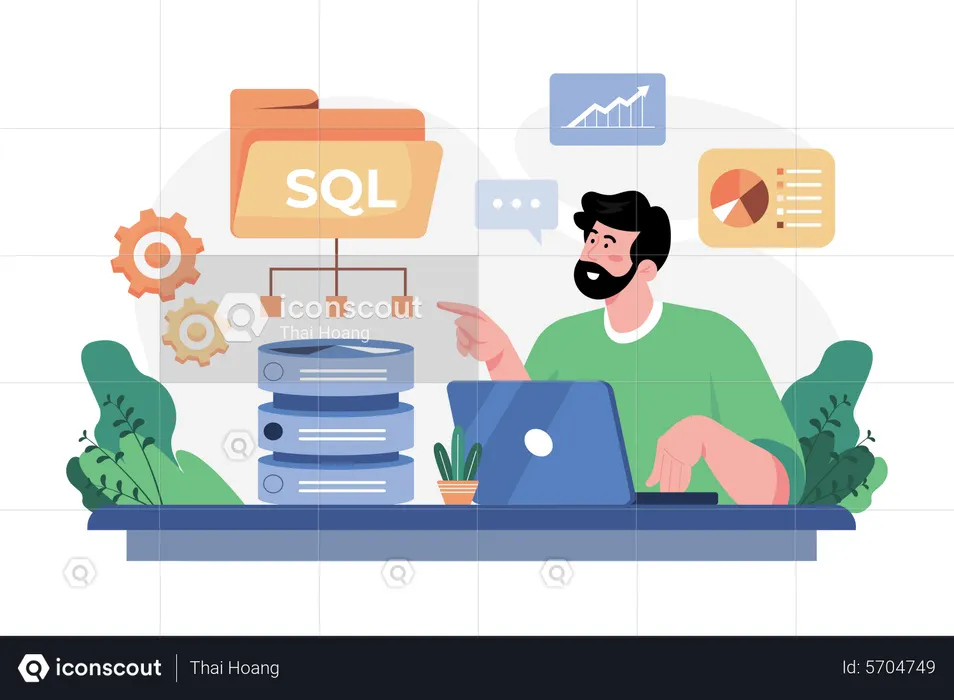 SQL Developer Illustration - Free Download Design & Development Illustrations | IconScout