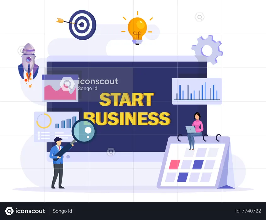 Best Startup Initiation Illustration download in PNG & Vector format Best Startup Initiation Illustration download in PNG & Vector format