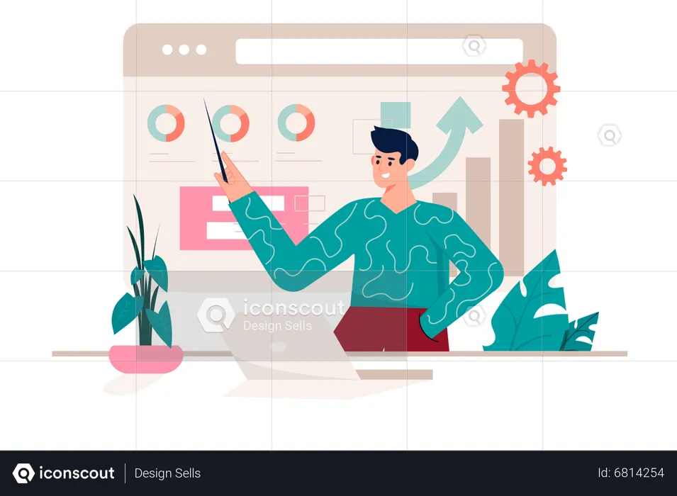 Statistical Analysis Illustration - Free Download Science & Technology Illustrations | IconScout