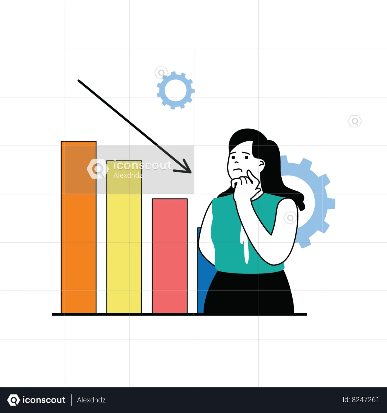 Best Stock market loss Illustration download in PNG & Vector format Best Stock market loss Illustration download in PNG & Vector format
