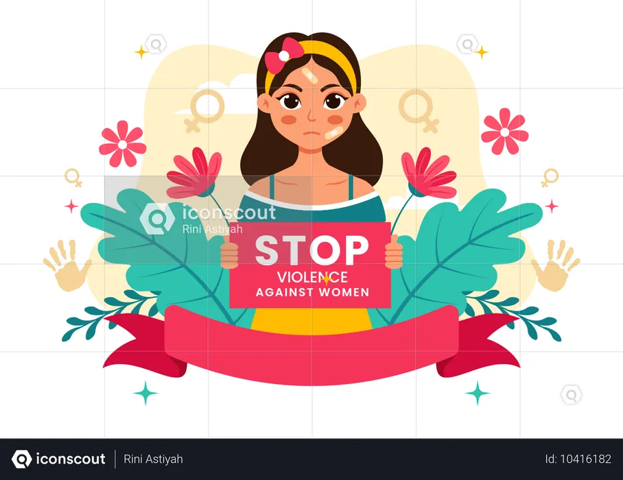 Stop Violence Against Women Illustration Free Download People
