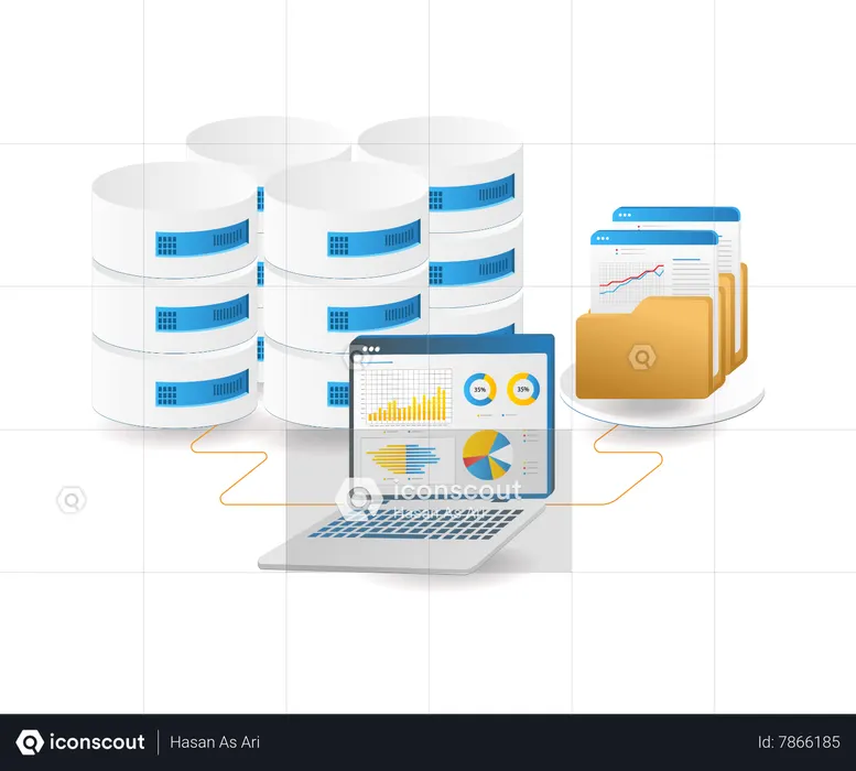 Stored Server Database Analysis Illustration - Free Download Business ...