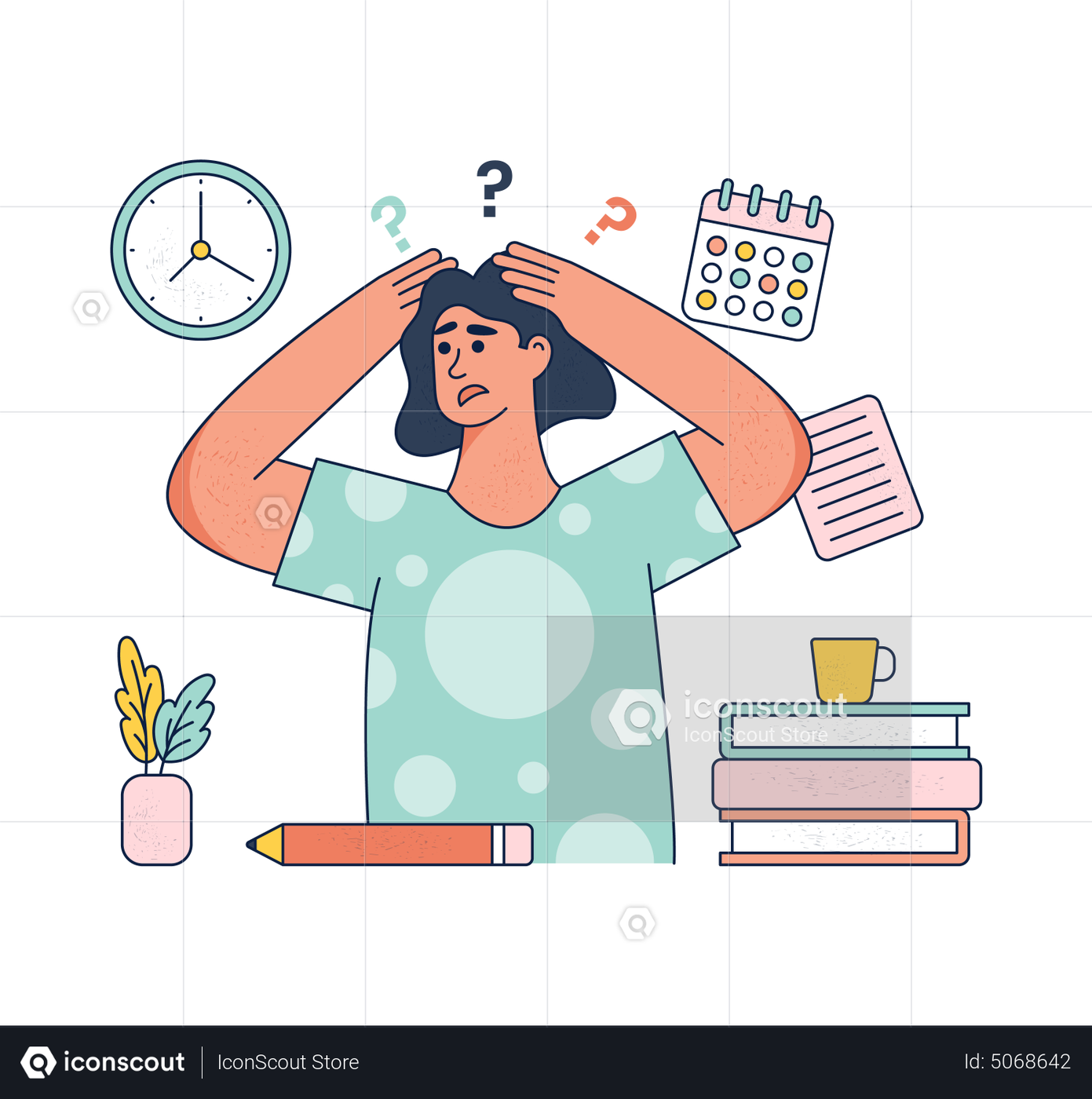 Best Premium Student Stressed Out Illustration download in PNG & Vector ... Best Premium Student Stressed Out Illustration download in PNG & Vector ...