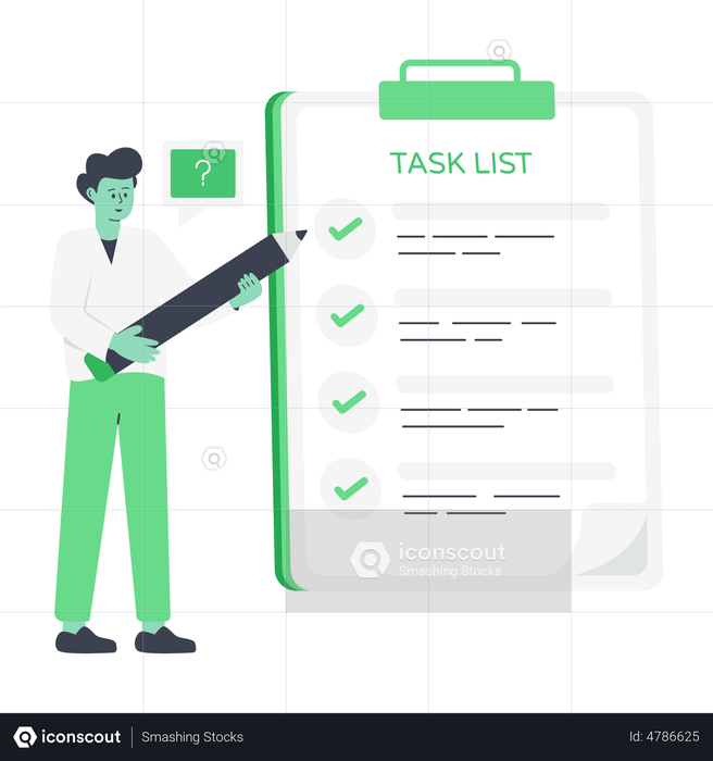 Best Premium Task List Illustration download in PNG & Vector format