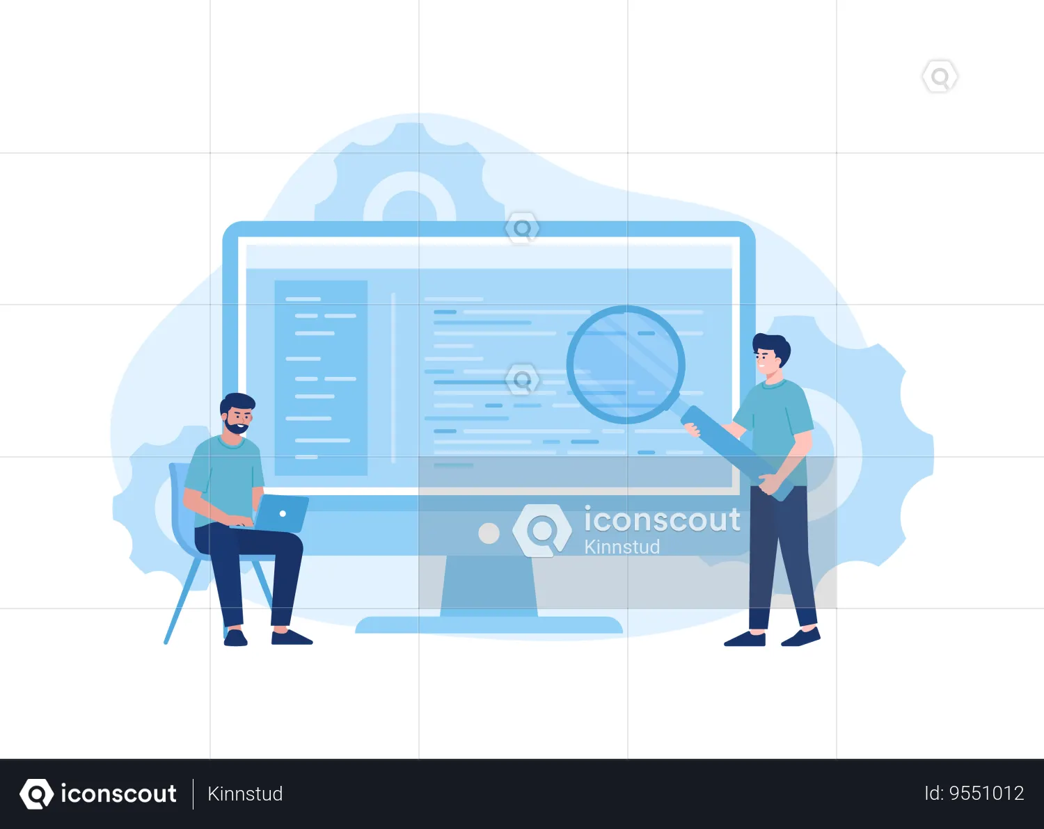 Team Analyze Coding Errors Illustration - Free Download Services Illustrations | IconScout