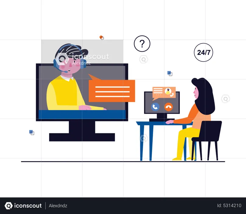 Best Technical support agent solving issue Illustration download in PNG ... Best Technical support agent solving issue Illustration download in PNG ...