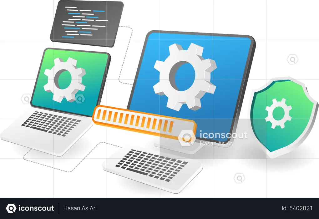 Updating System Software Illustration Free Download Business