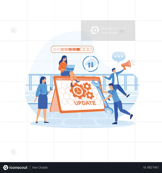 Upgrading Operating System Illustration - Free Download Design ... Upgrading Operating System Illustration - Free Download Design ...