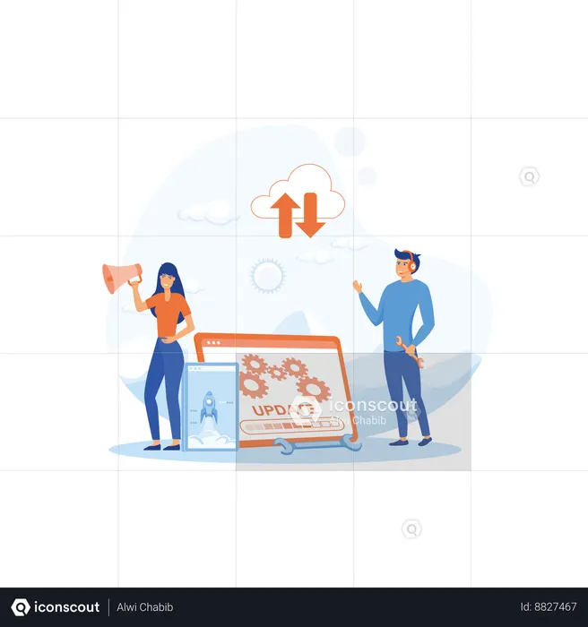Upgrading Operating System Illustration - Free Download Design ... Upgrading Operating System Illustration - Free Download Design ...