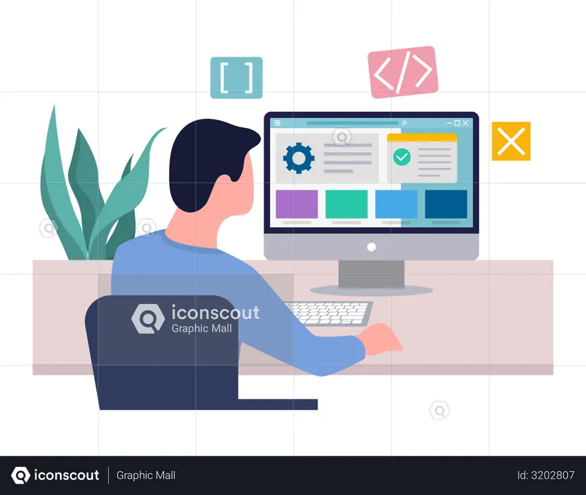 Best Web development Illustration download in PNG & Vector format