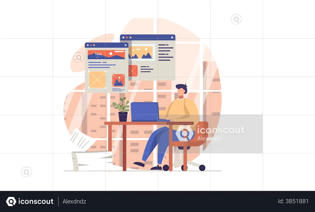 Best Web Development Illustration download in PNG & Vector format