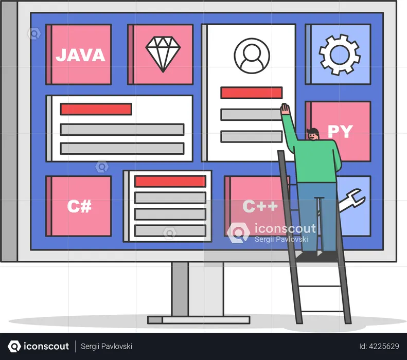 Best Premium Web Development Illustration download in PNG & Vector format