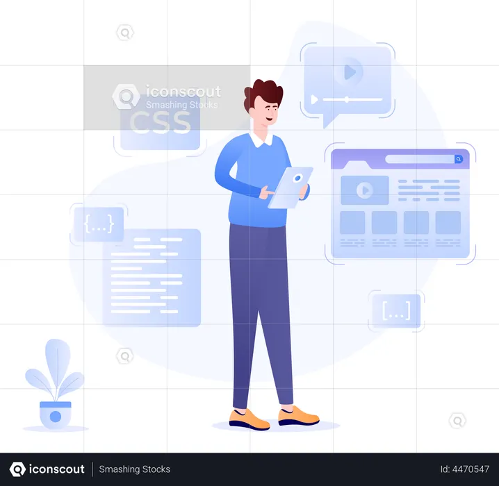 Best Web Development Illustration download in PNG & Vector format