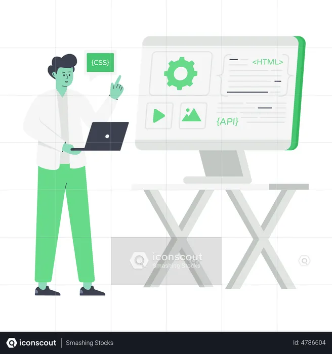 Best Web Development Illustration download in PNG & Vector format