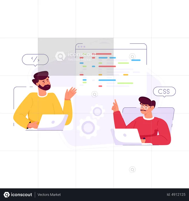 Best Web Development Illustration download in PNG & Vector format