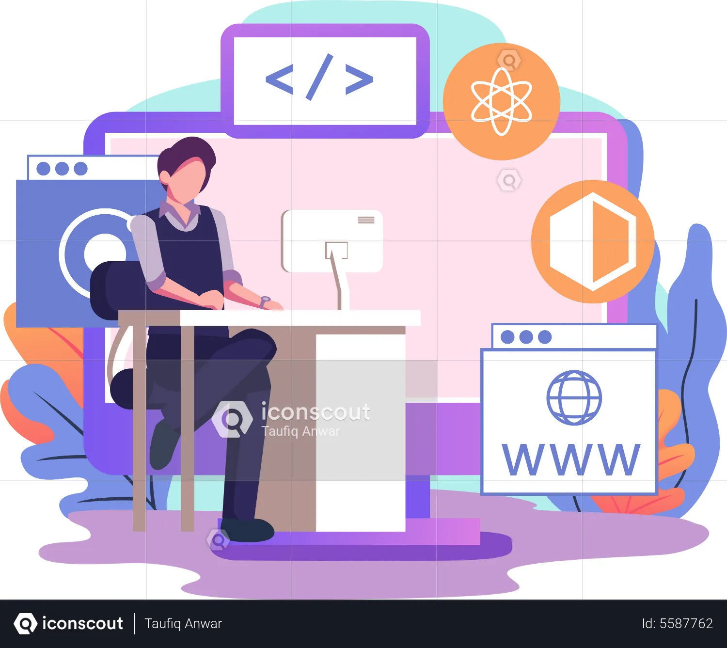 Web Development Flat Style Illustration Design Illustration - Free Download Design & Development ...