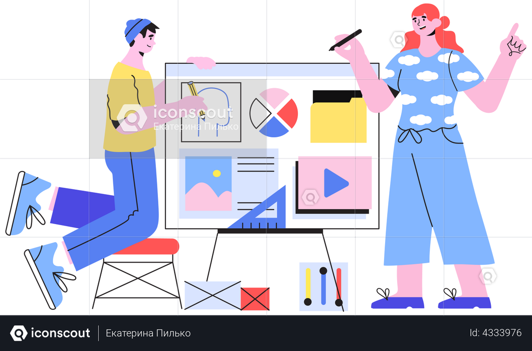 Best Premium Web UI Design Illustration download in PNG & Vector format