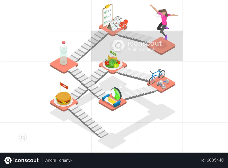 Best Premium Weight Loss Steps Illustration Download In Png And Vector Format